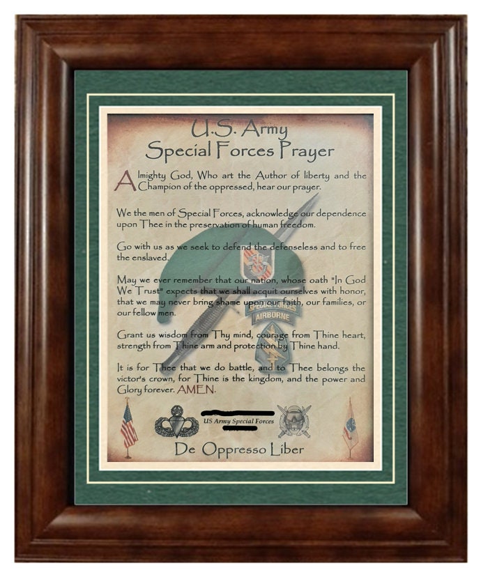 BEST U.S. Army Special Forces Prayer Green Beret All Group | Etsy