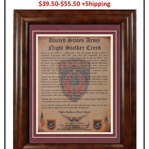 NICE or BETTER U.S. Army 160th SOAR Night Stalkers Creed Personalized ...