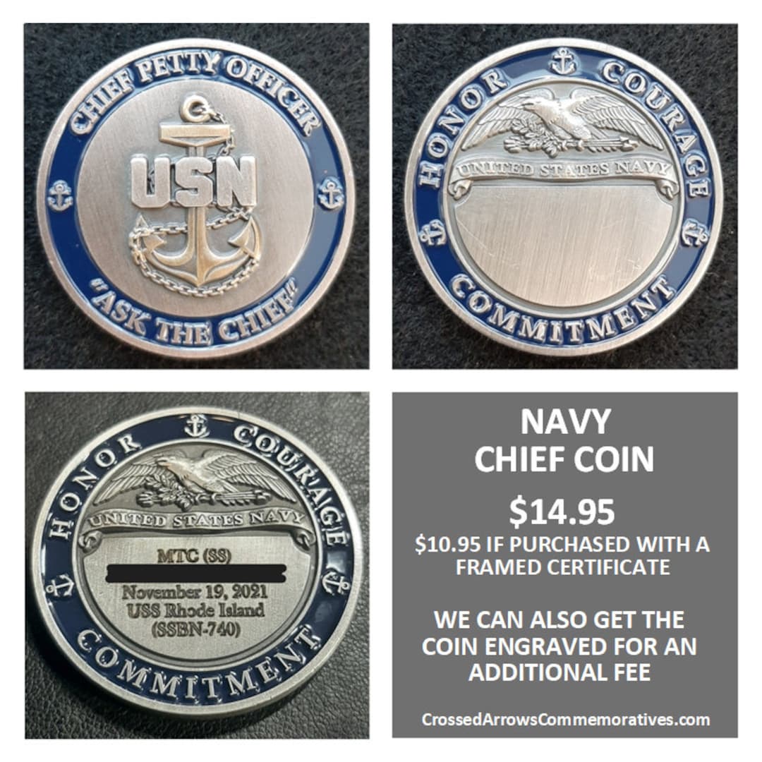 Challenge Coin: Navy Chief (ENGRAVING Available) - Etsy