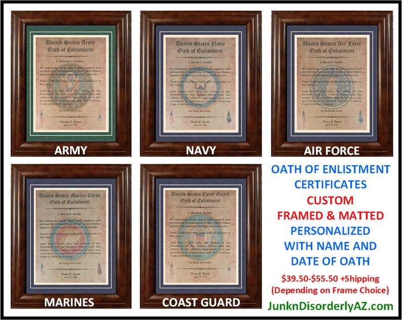 BEST U.S. Navy Oath of Enlistment Certificate PERSONALIZED - Etsy