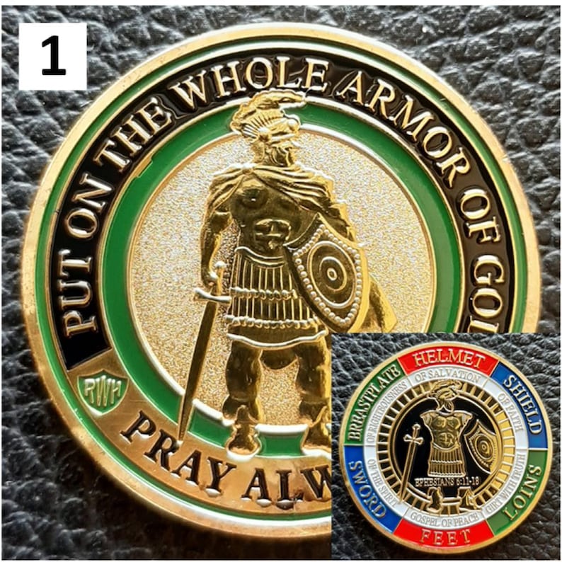 Challenge Coin: Religious #5 Armor of God Standing Firm in Faith - Etsy