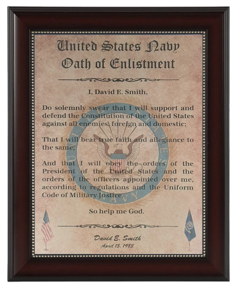 BETTER U.S. Military Oath of Enlistment Army Navy Marines Air - Etsy
