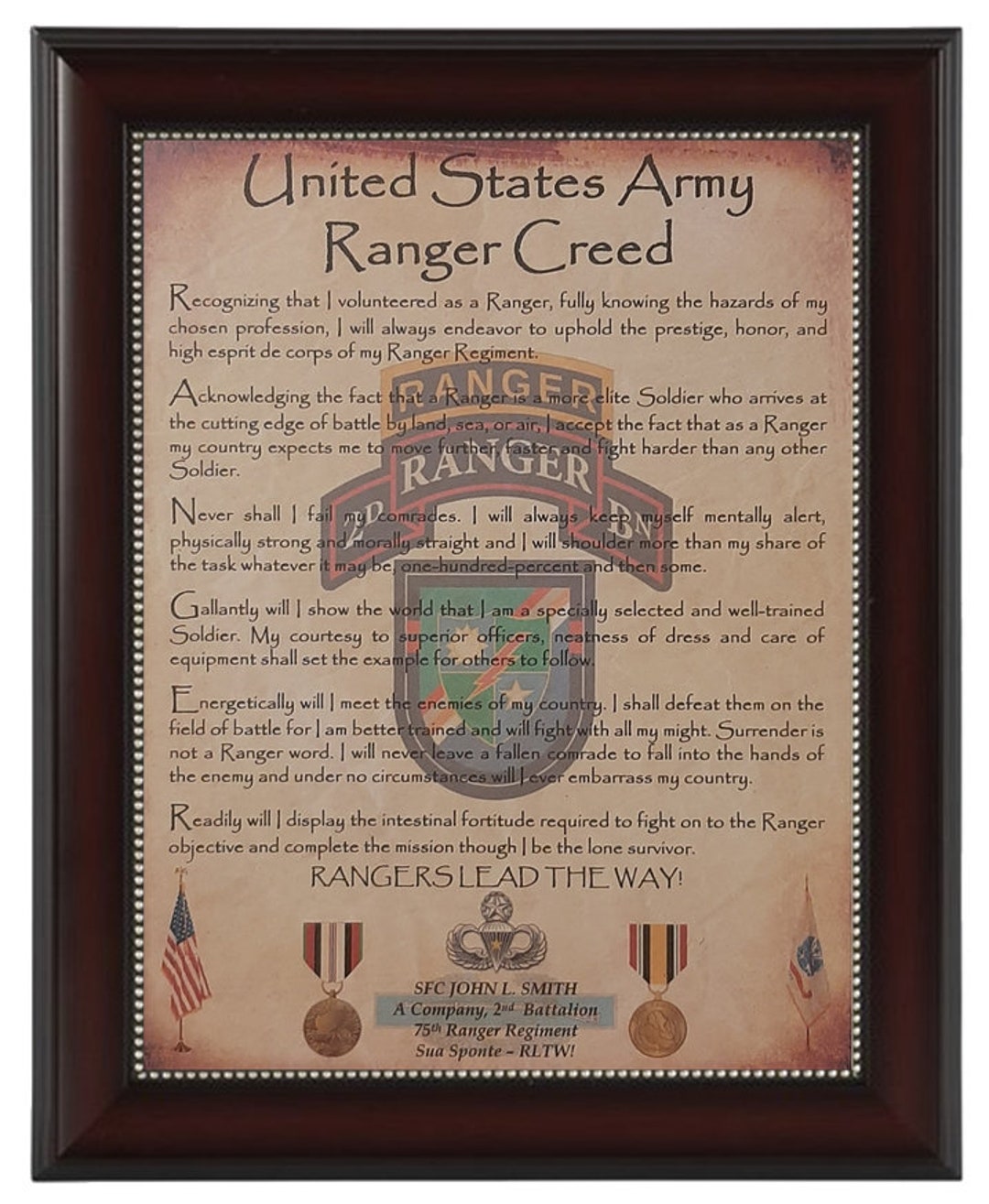 BETTER U.S. Army Ranger Creed Choice of Battalions / Units - Etsy