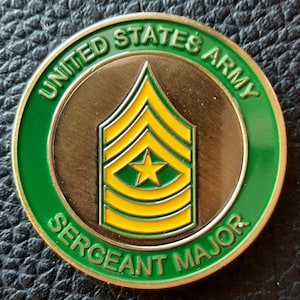 Challenge Coin: U.S. Army Sergeant Major E9 SGM Rank (ENGRAVING ...