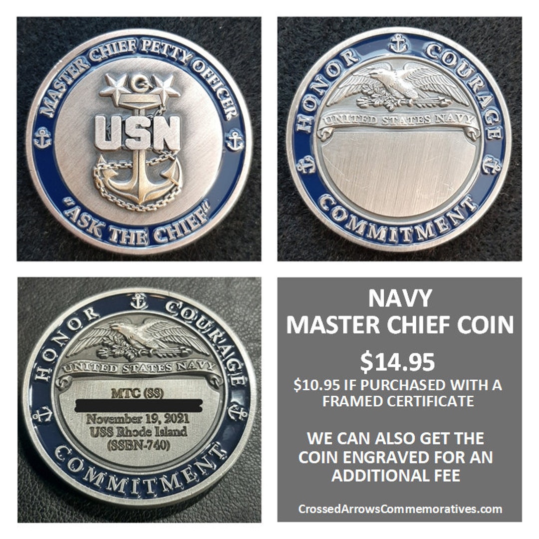 Challenge Coin: Navy Master Chief (ENGRAVING Available) - Etsy