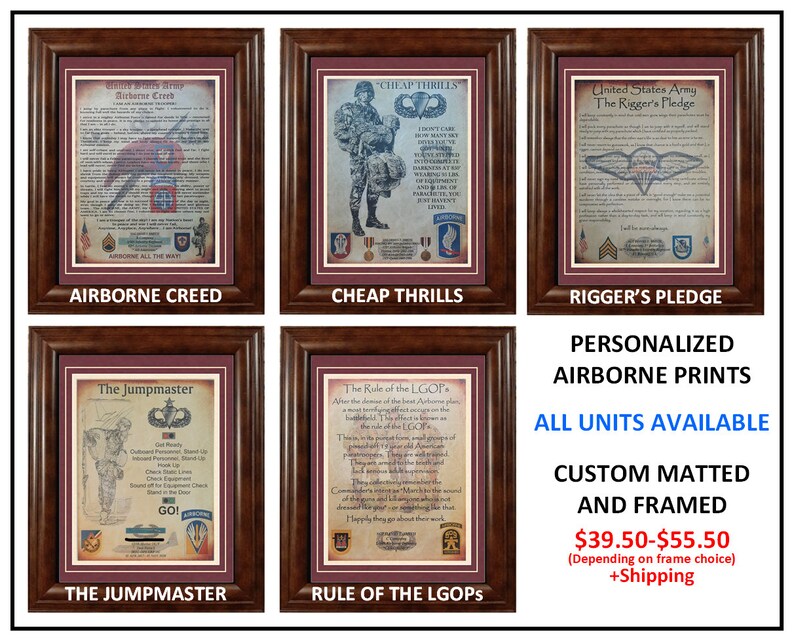 BETTER U.S. Army Paratrooper Airborne Creed: 82nd 509th 173rd - Etsy