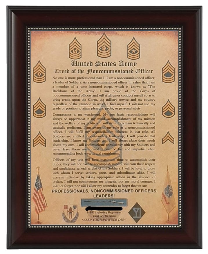 Better U S Army Nco Creed Of The Noncommissioned Officer Aged Etsy