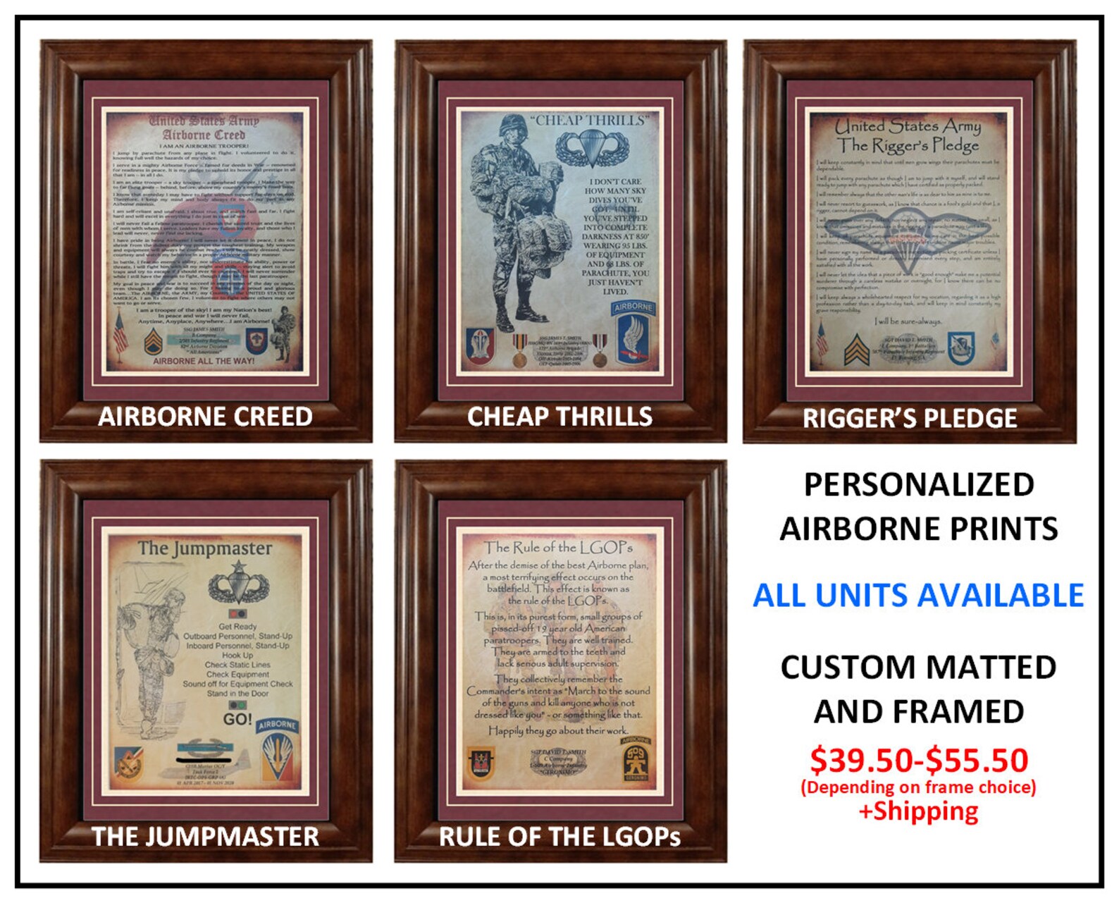 BEST U.S. Army Airborne Creed: 82nd Airborne Division Framed - Etsy