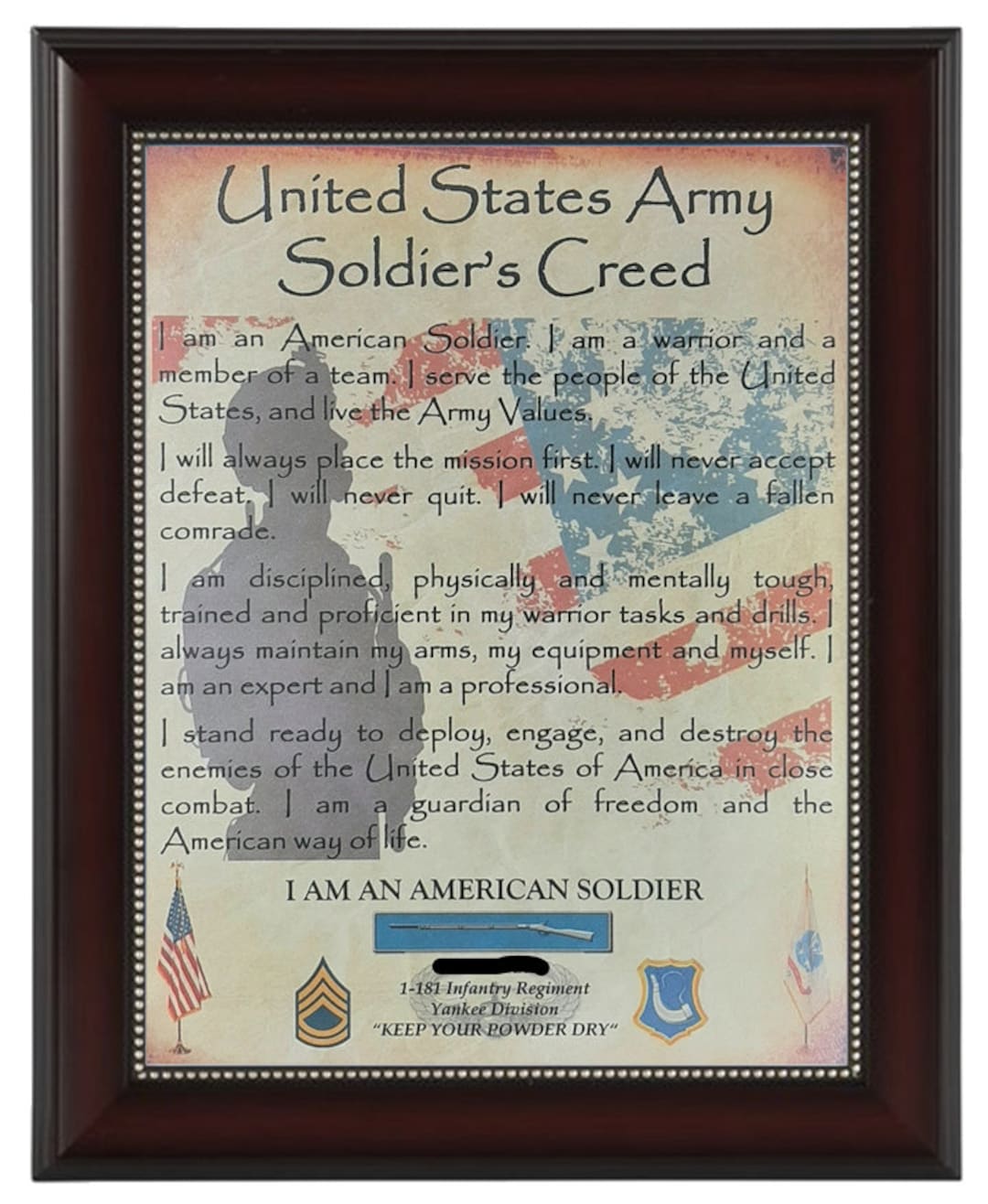 BETTER U.S. Army Soldier's Creed Aged Parchment Framed - Etsy