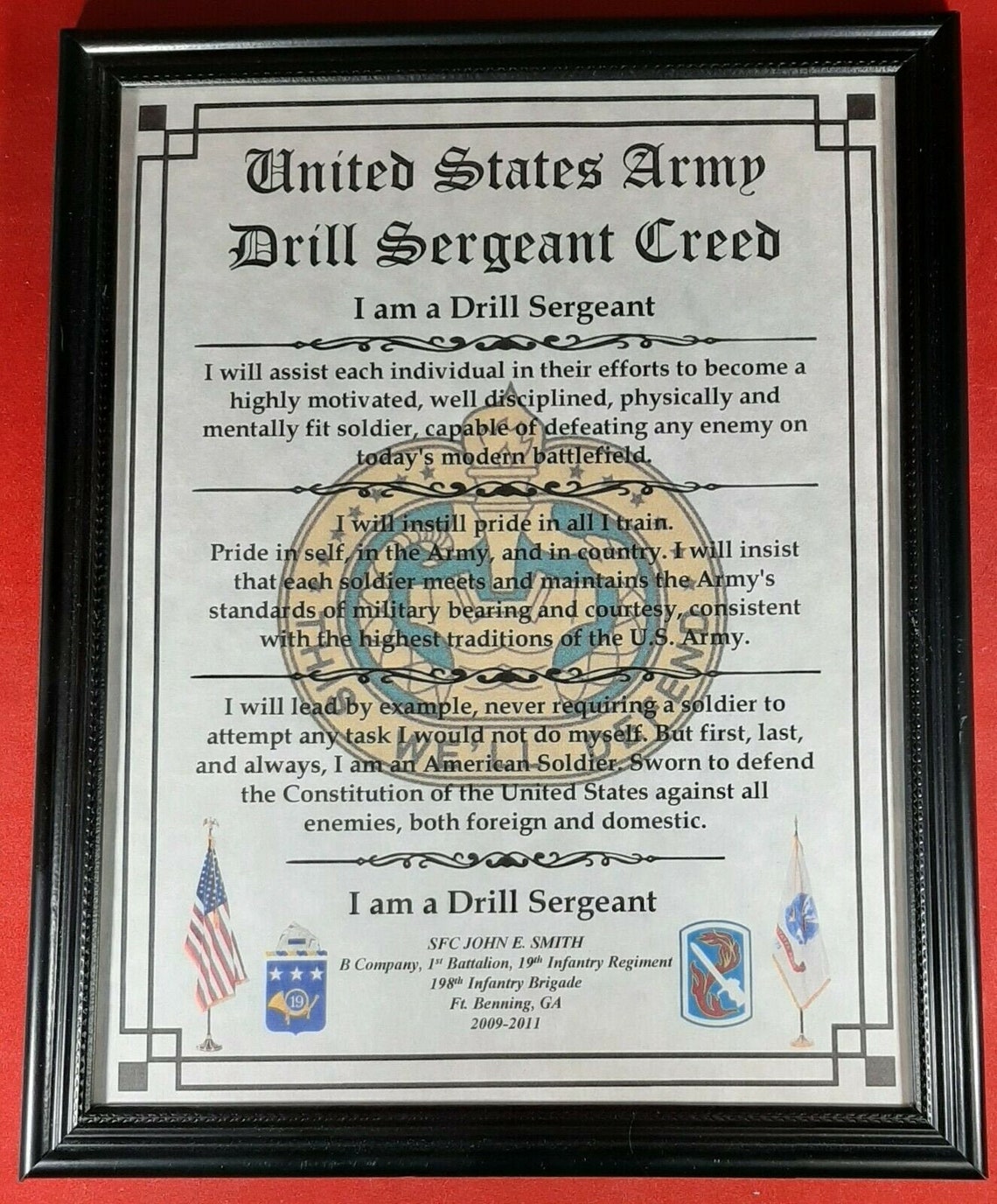 NICE or BETTER Army Drill Sergeant Creed PERSONALIZED | Etsy