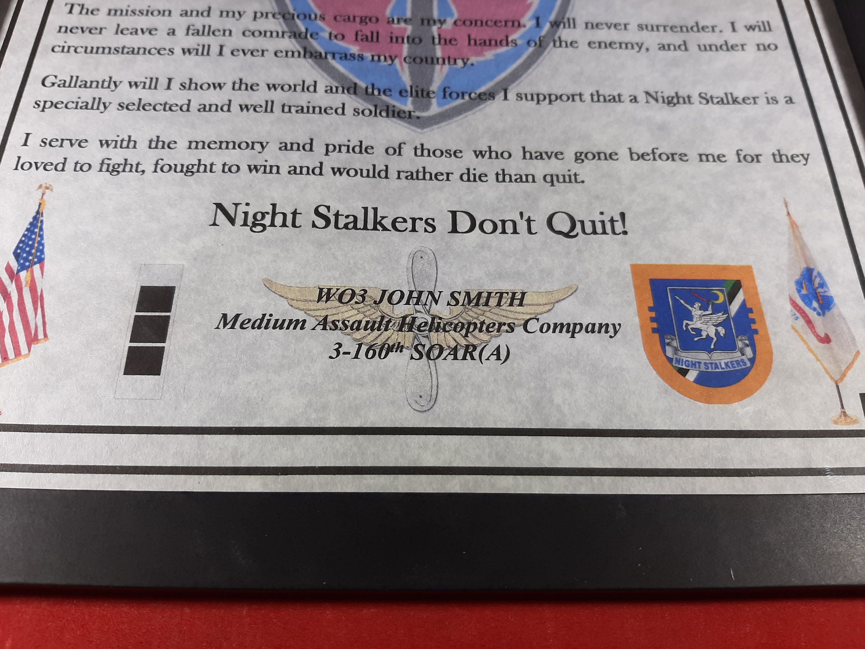NICE or BETTER 160th SOAR Night Stalkers Creed Personalized | Etsy