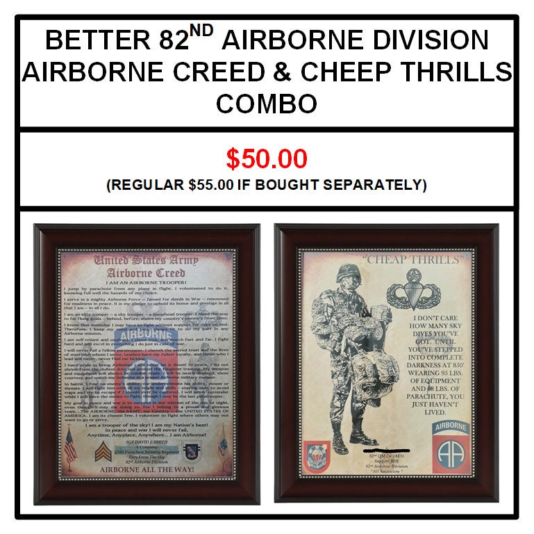 BETTER U.S. Army Paratrooper Airborne Creed & cheap - Etsy