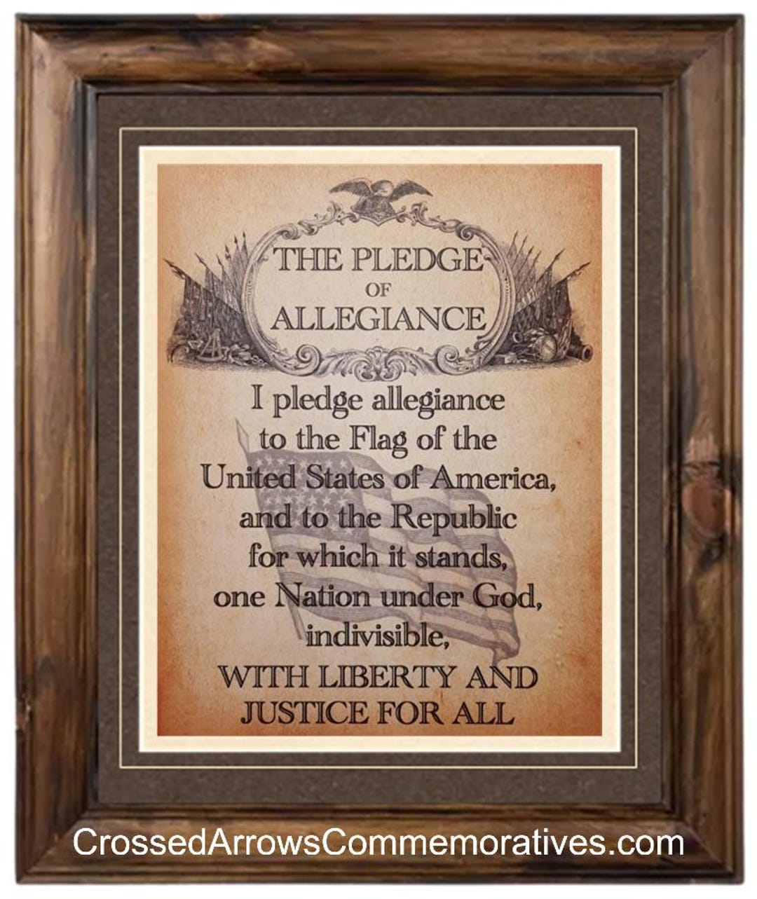 Patriot Series: the Pledge of Allegiance / Printed on Aged Parchment ...