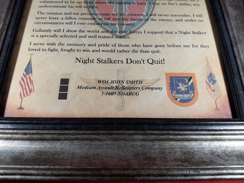 NICE or BETTER 160th SOAR Night Stalkers Creed Personalized | Etsy