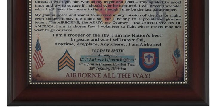 BETTER U.S. Army Paratrooper Airborne Creed: 4th BCT 25th - Etsy