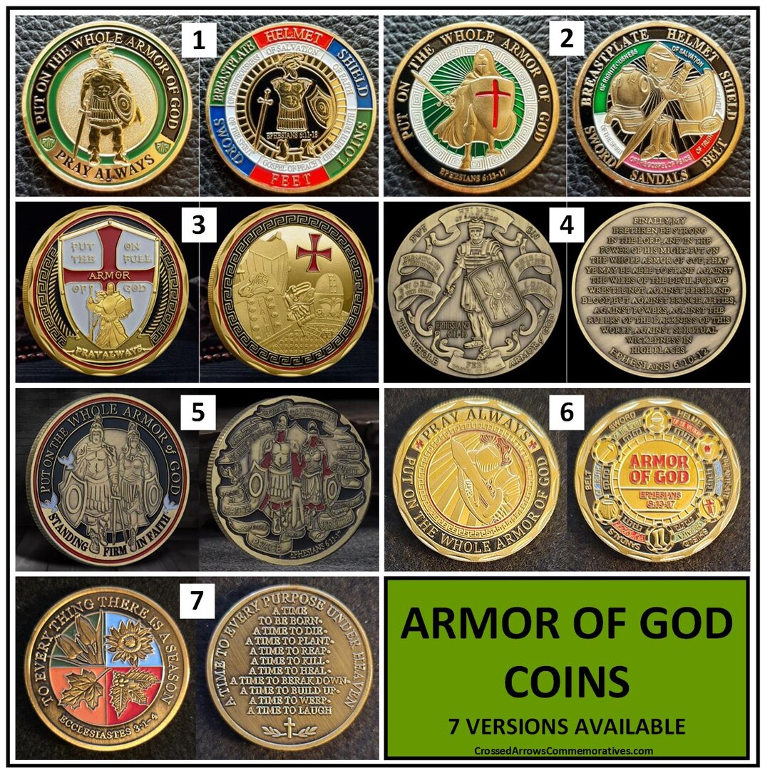 Challenge Coin: Religious Armor of God 7 Versions (your Choice) - Etsy