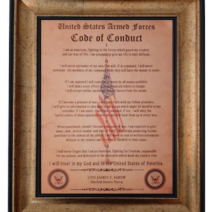 BETTER U.S. Military Code of Conduct Army Navy Air Force Marines Coast ...