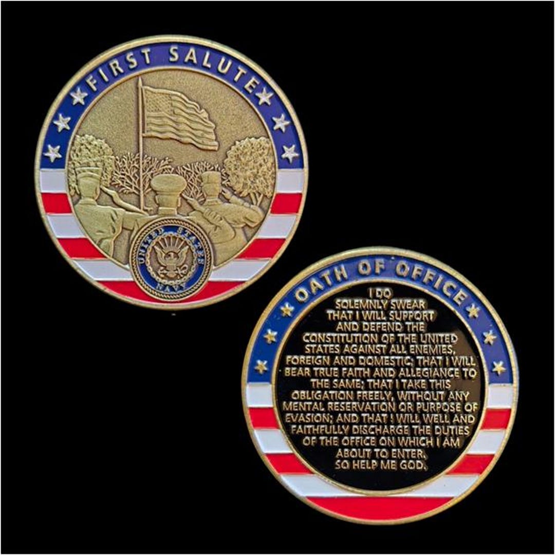 Challenge Coin: US Navy Officer First Salute (ALL Branches Available ...