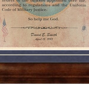 BEST U.S. Coast Guard Oath of Enlistment Certificate Framed Matted ...