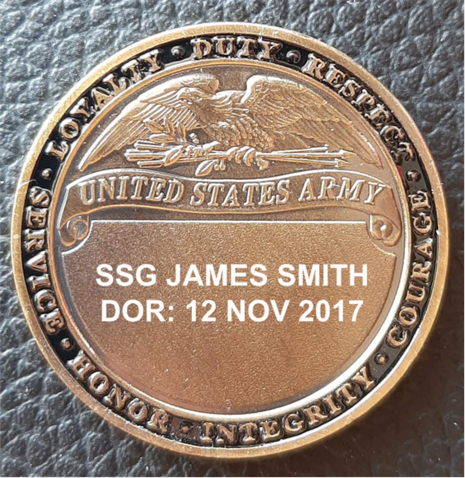 Challenge Coin: U.S. Army ALL Enlisted Ranks ENGRAVING | Etsy