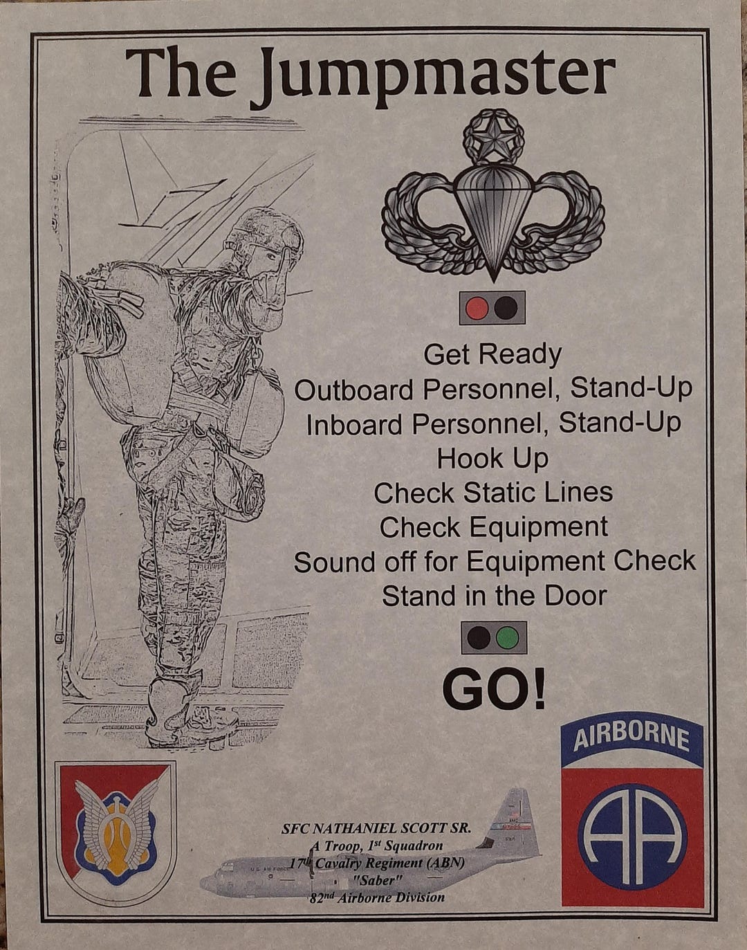 NICE or BETTER U.S. Army Airborne "the Jumpmaster" All Units 82nd 509th ...