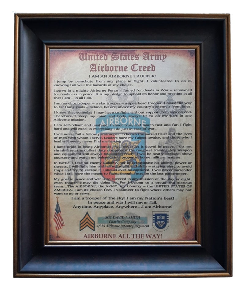 BETTER U.S. Army Paratrooper Airborne Creed & "cheap Thrills": SETAF ...