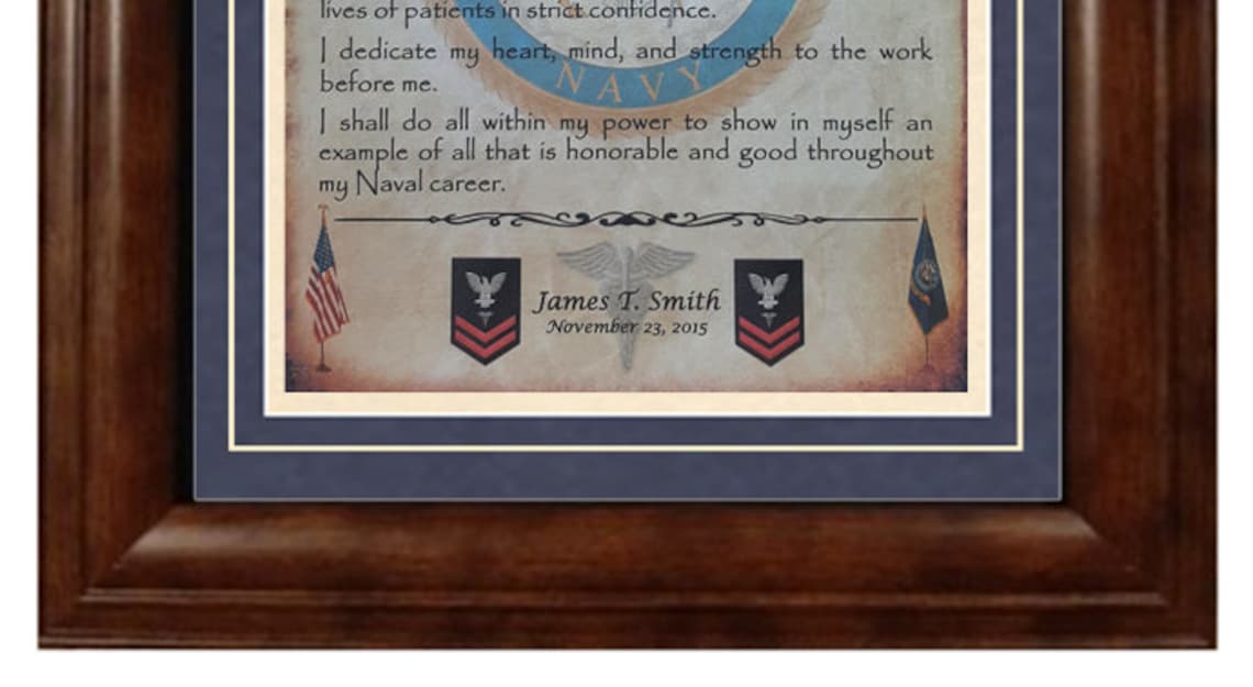 BEST U.S. Navy Hospital Corpsman's Pledge Aged Parchment - Etsy