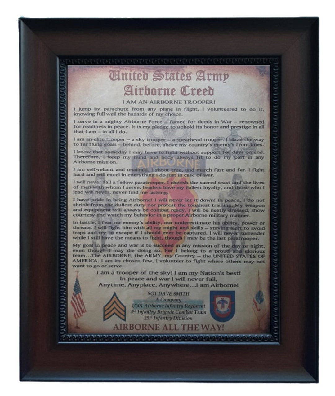 BETTER U.S. Army Paratrooper Airborne Creed: 4th BCT 25th Infantry ...