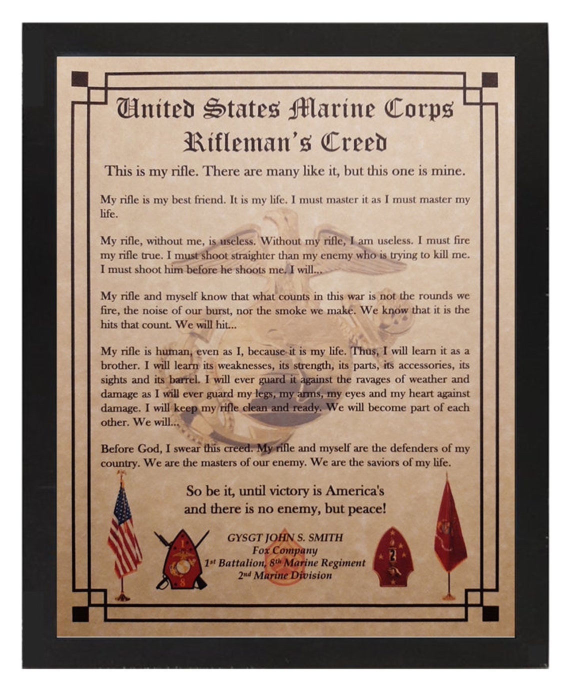 NICE or BETTER U.S. Marine Corps Rifleman's Creed - Etsy