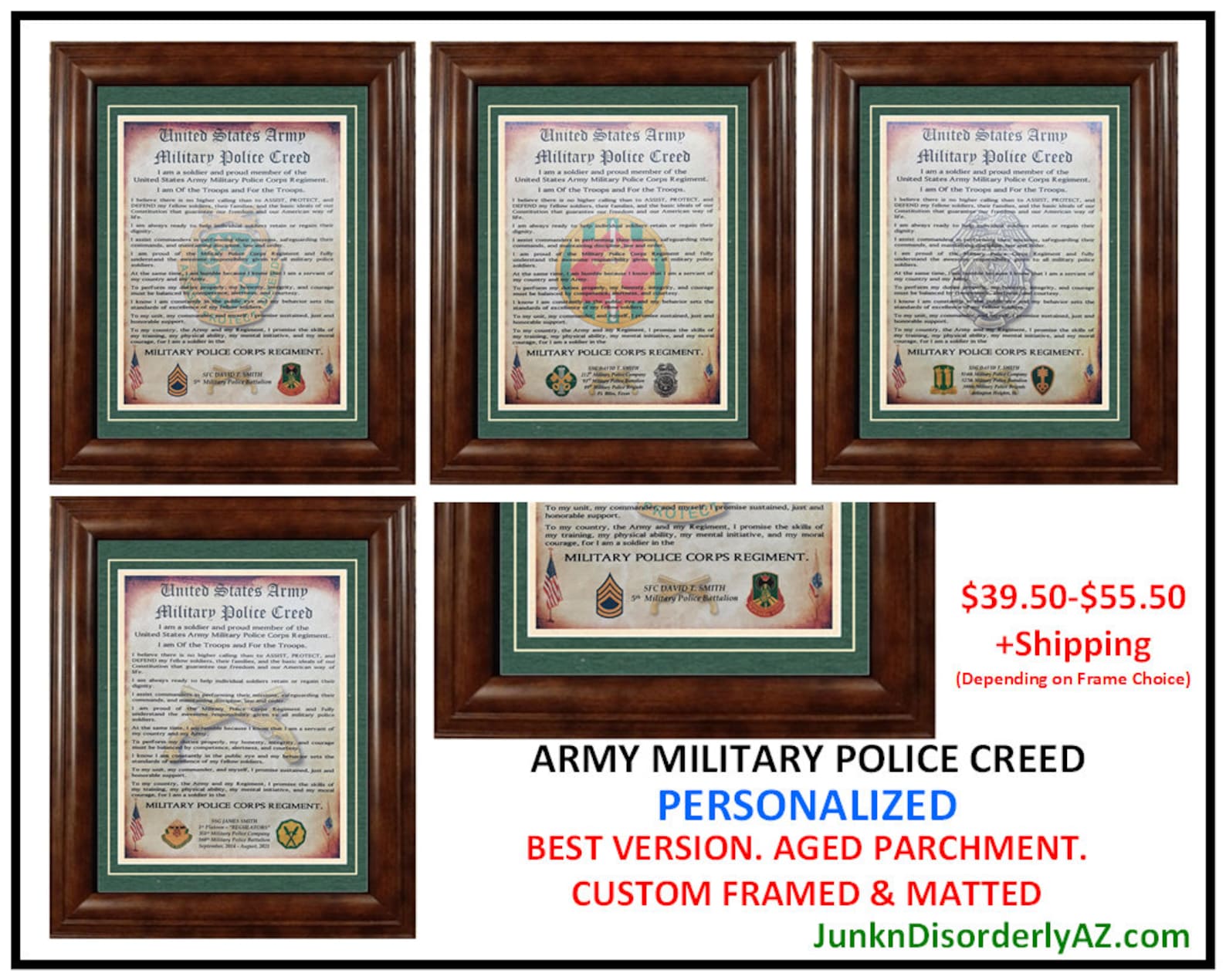 BETTER U.S. Army Military Police Creed Aged Parchment - Etsy