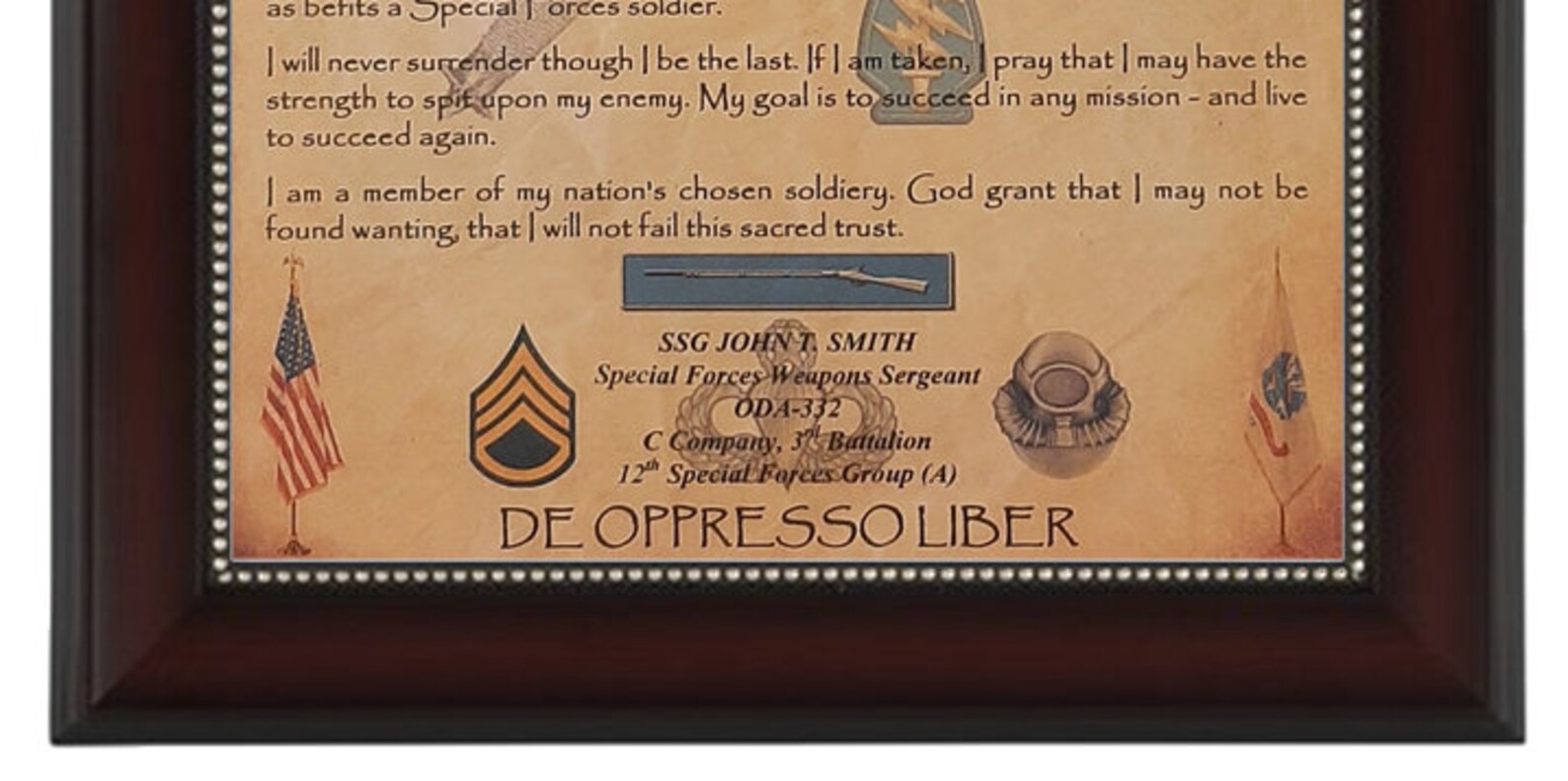 BETTER U.S. Army Special Forces Creed Green Beret Aged - Etsy