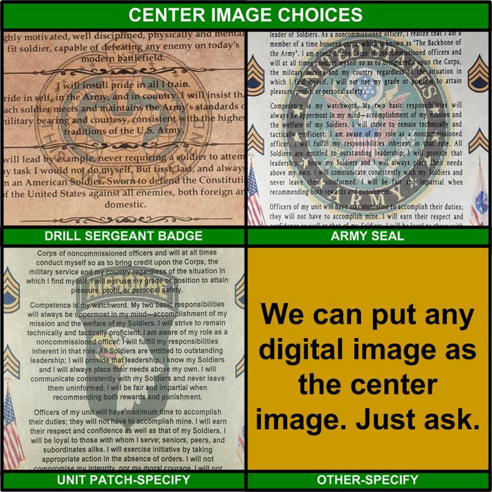 NICE or BETTER Army Drill Sergeant Creed PERSONALIZED | Etsy