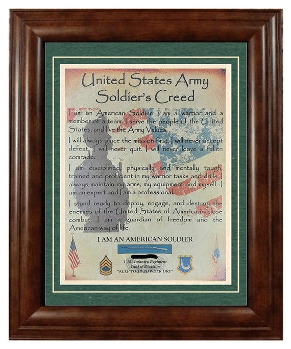 BEST U.S. Army Soldier's Creed Aged Parchment Matted - Etsy