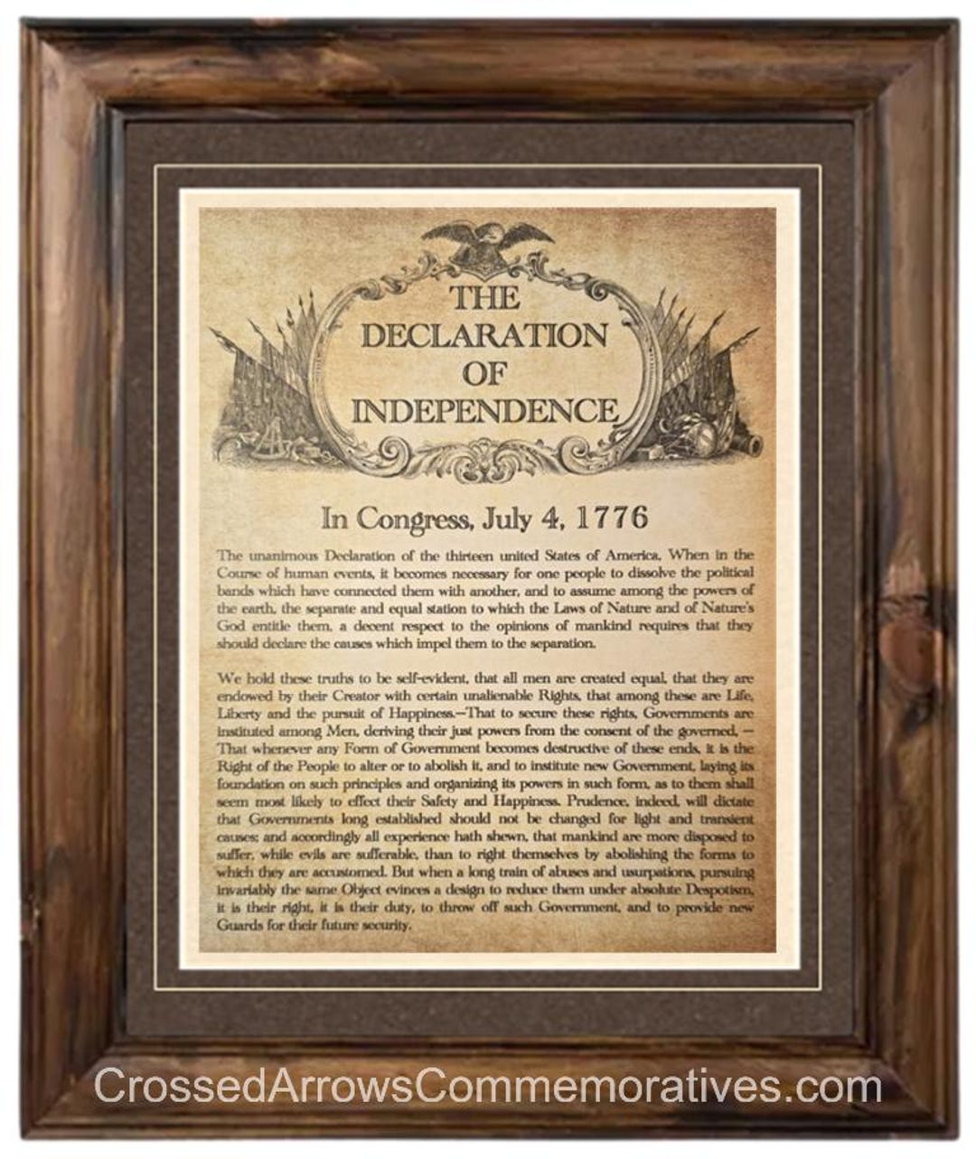 Patriot Series: the Declaration of Independence / Printed on Aged ...
