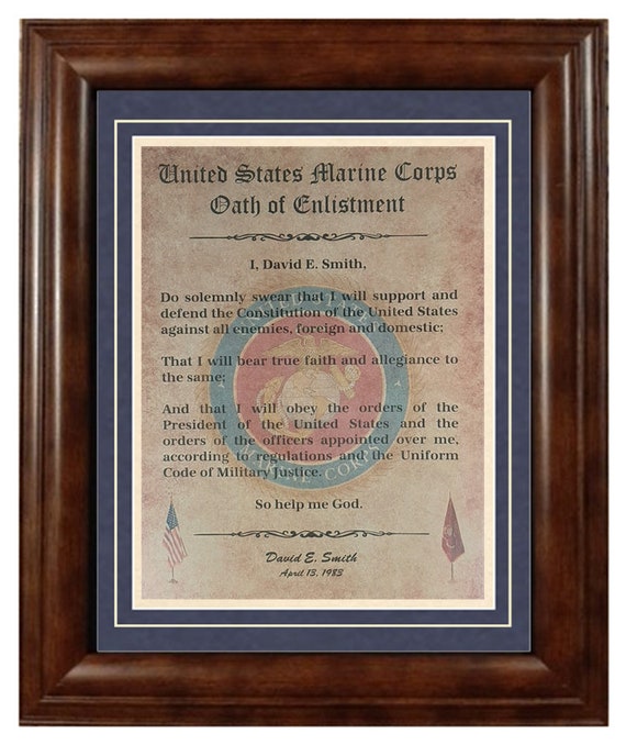 BEST U.S. Marine Corps Oath of Enlistment Certificate | Etsy