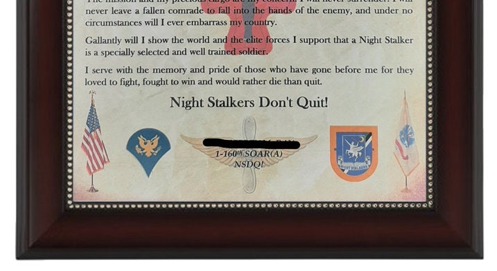 BETTER U.S. Army 160th SOAR Night Stalkers Creed Aged | Etsy