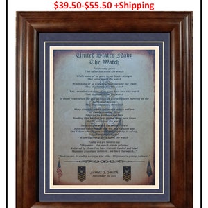 BETTER U.S. Navy Retired "the Watch" Framed PERSONALIZED (with Coin ...
