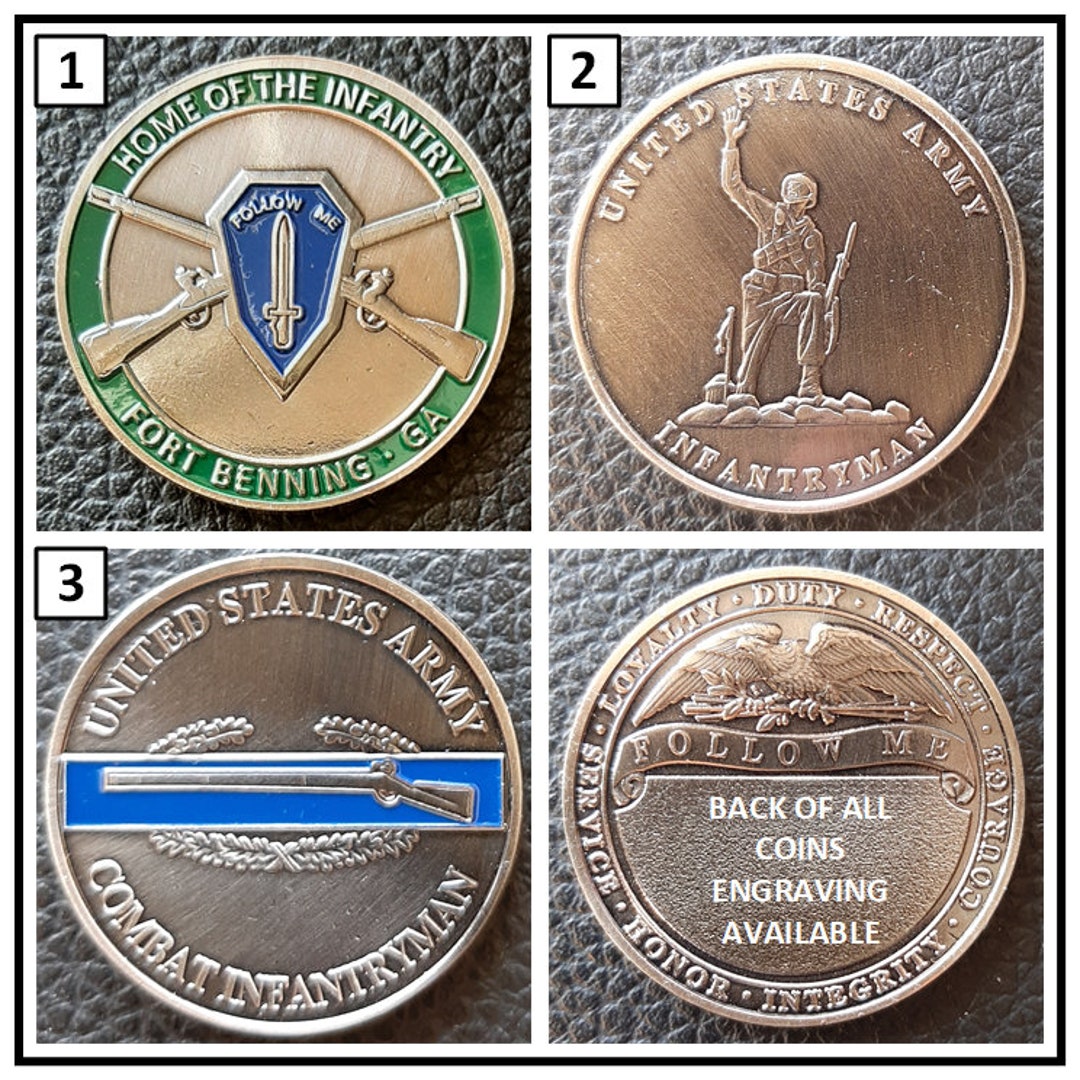 Challenge Coin Set: U.S. Army Infantry Benning, Iron Mike AND CIB One ...