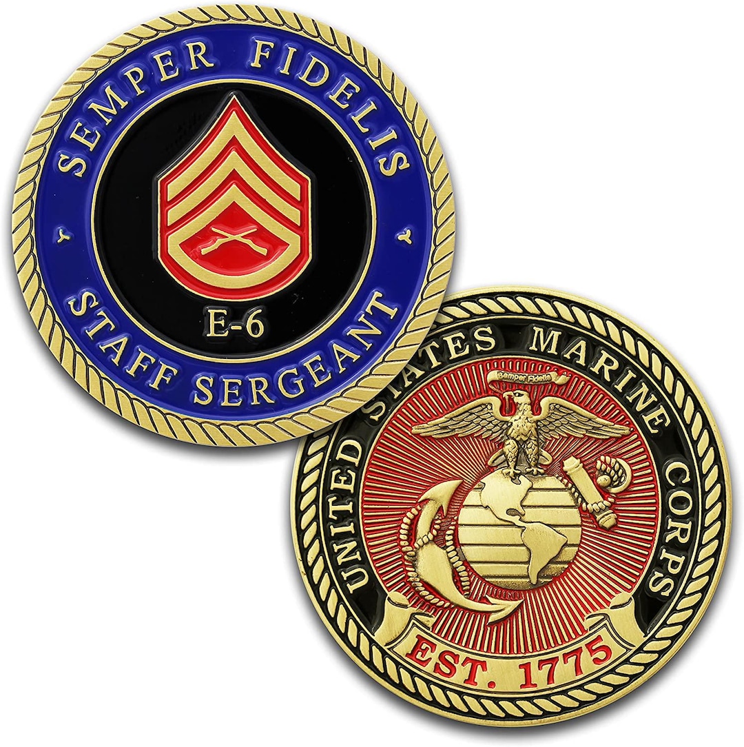 Challenge Coin: Marine Rank E-6 Staff Sergeant - Etsy