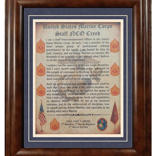 Staff Nco Creed - Etsy