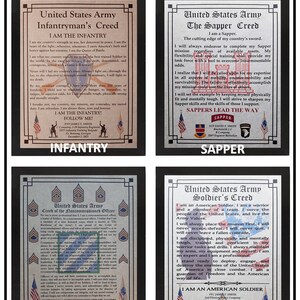 NICE or BETTER U.S. Army Creeds: Choice of Infantry Sapper - Etsy 日本