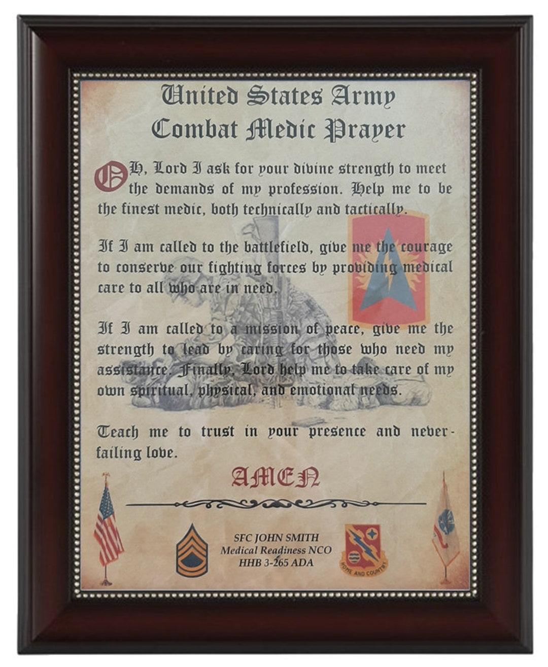 BETTER U.S. Army Combat Medic's Prayer Aged Parchment - Etsy