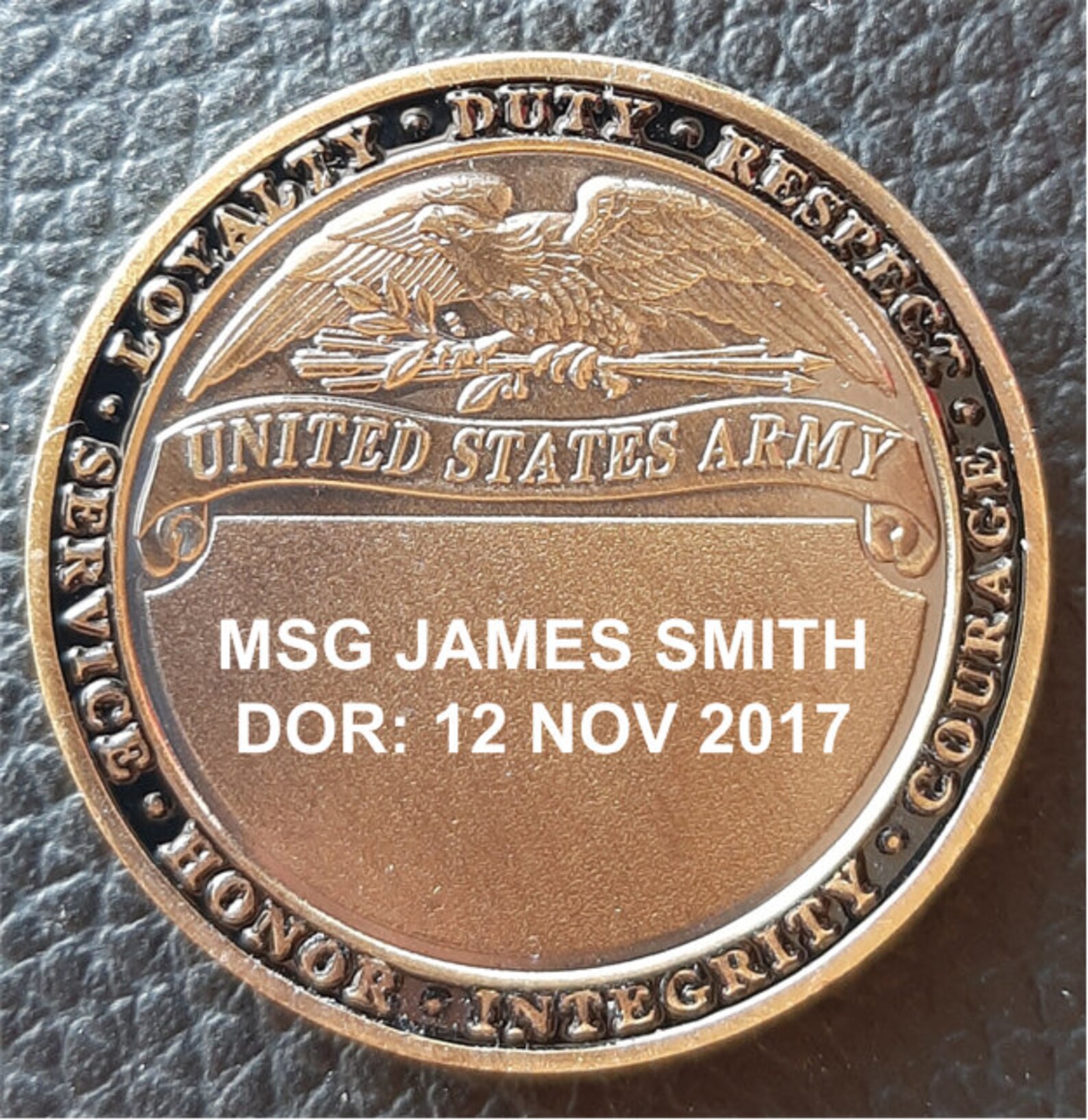 Challenge Coin: U.S. Army Master Sergeant E8 MSG Rank (ENGRAVING ...