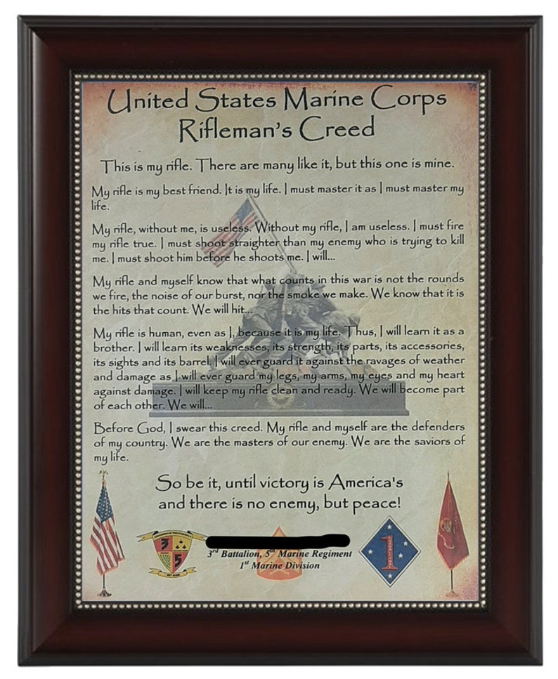 NICE or BETTER U.S. Marine Corps Rifleman's Creed - Etsy