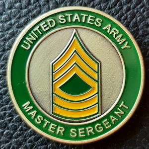 Challenge Coin: U.S. Army Master Sergeant E8 MSG Rank (ENGRAVING ...