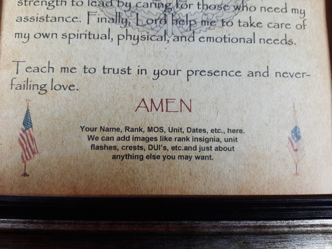 BETTER US Army Combat Medic's Prayer Aged Parchment | Etsy