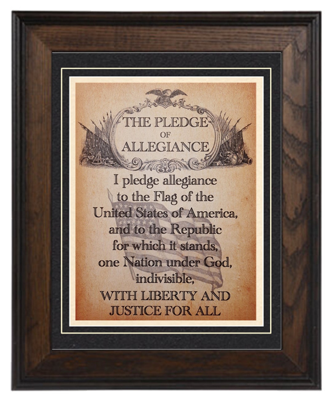 Patriot Series: the Pledge of Allegiance / Printed on Aged Parchment ...