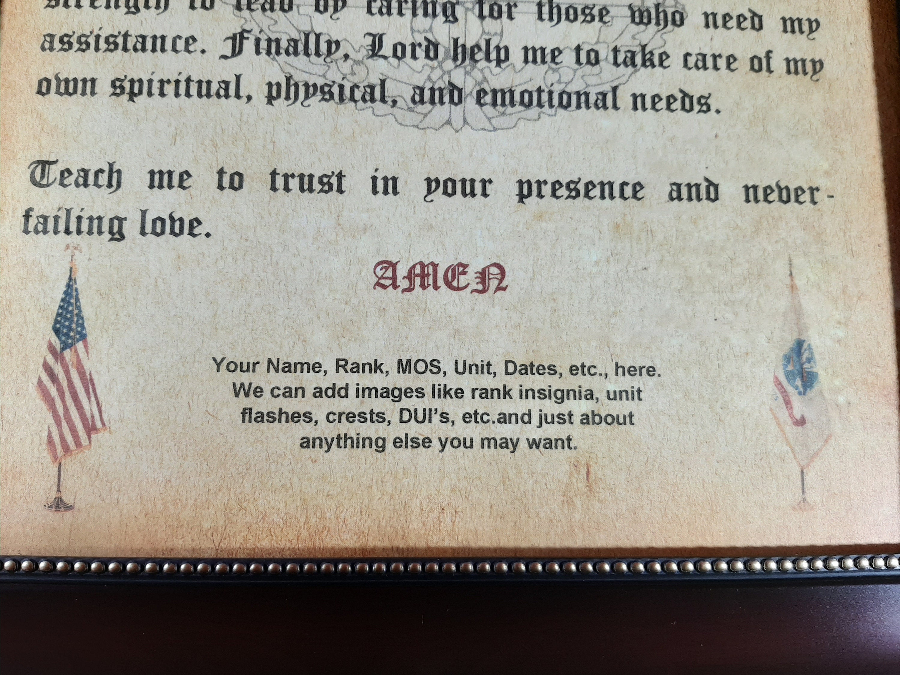 BETTER US Army Combat Medic's Prayer Aged Parchment | Etsy