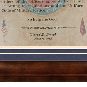 BEST U.S. Marine Corps Oath of Enlistment Certificate PERSONALIZED ...