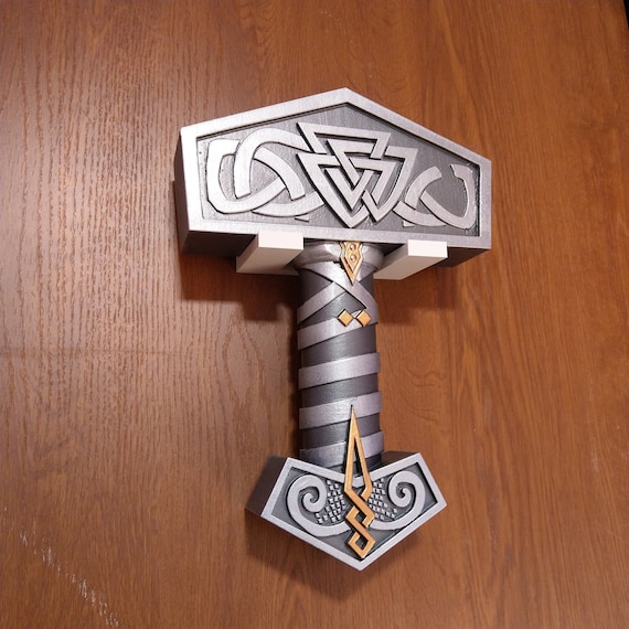 Handmade Mjolnir Viking Hammer With Wall Mount - Etsy